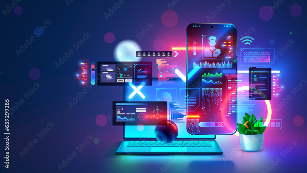 Mobile Phone App Software Development Concept Design Interface Of