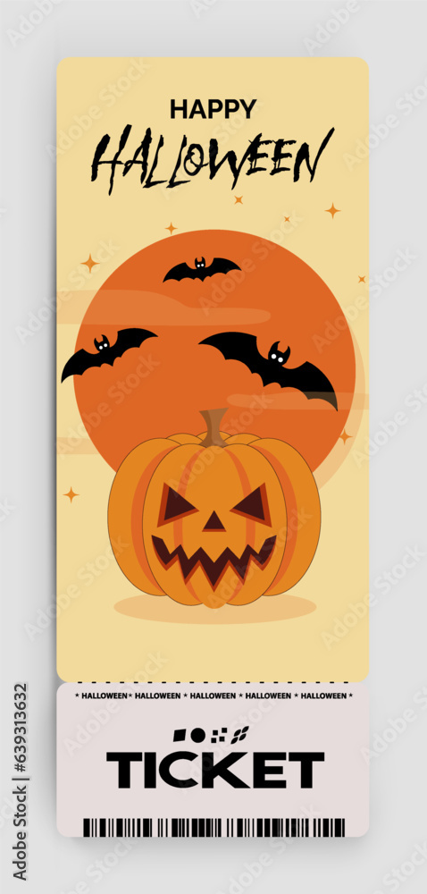 Happy Halloween party flyer template design. All hallow eve poster in ...