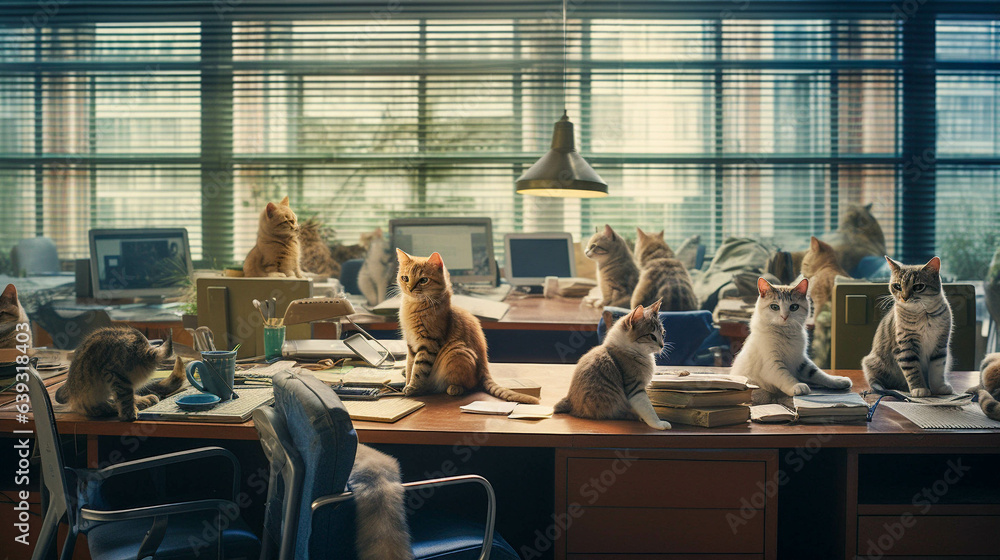 Workplace With Cats. Social Dynamics in a Playful Office Setting ...
