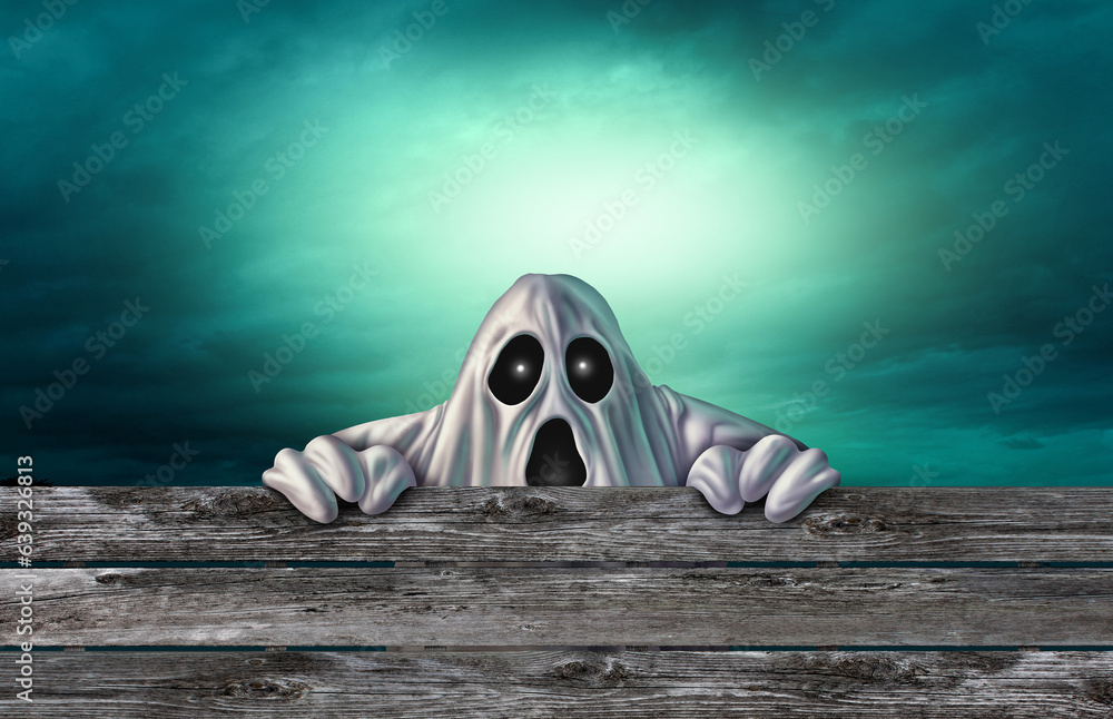 Halloween Ghost Background and eerieGhosts as a spooky monster peeking ...