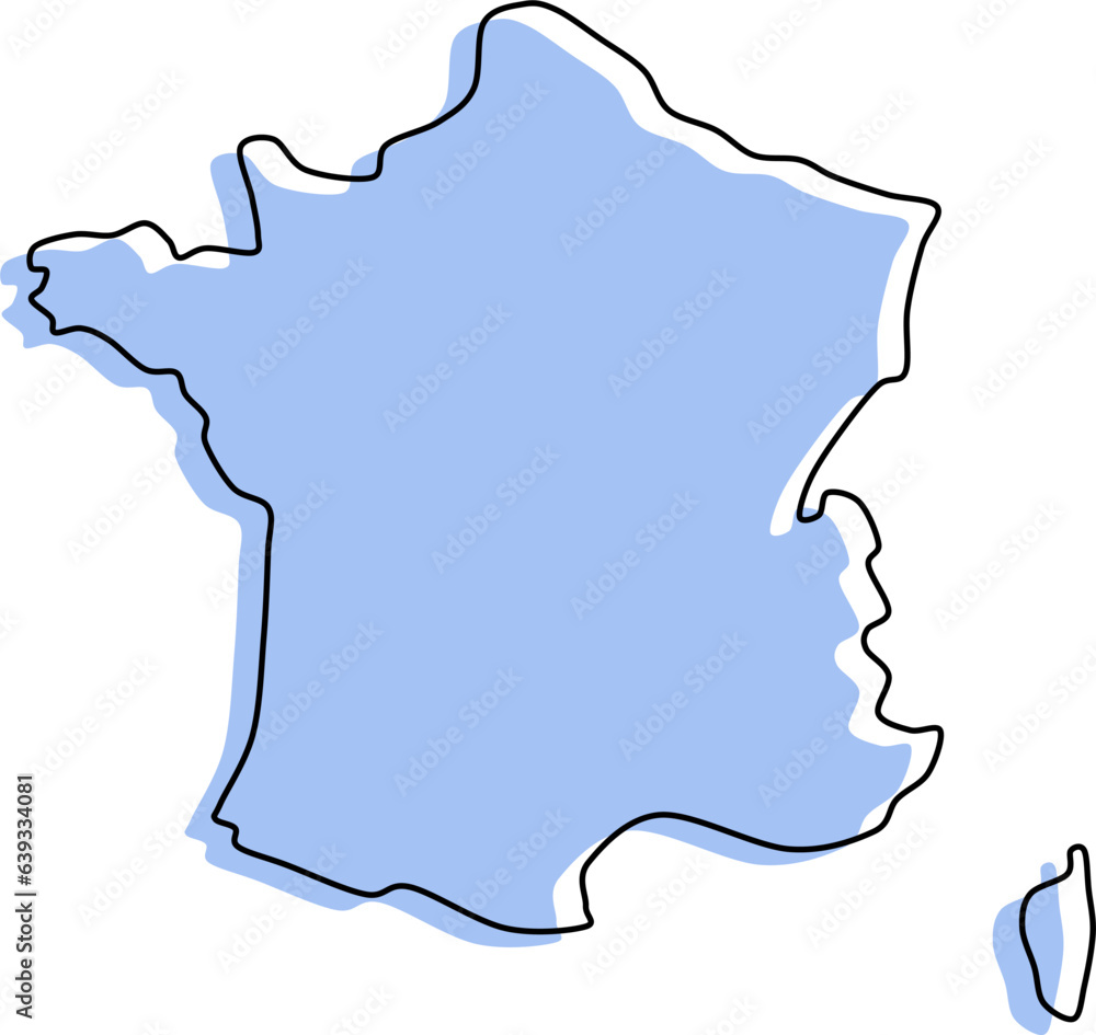 france map, france vector, france outline, france Stock Vector | Adobe ...