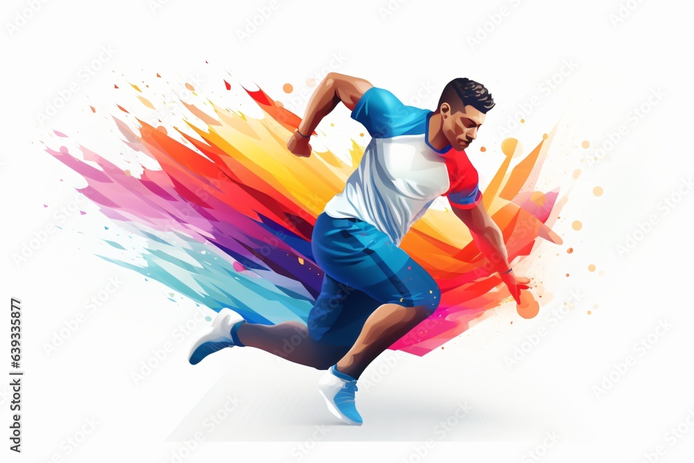 Graphic illustration of an athlete of sportsperson winning Stock ...