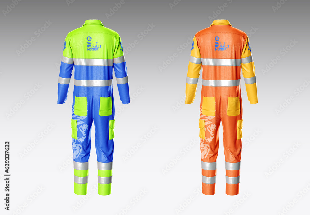 Safety Work Overalls Mockup Stock Template | Adobe Stock