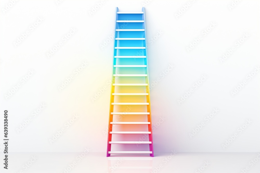 Cartoon illustration of a colorful ladder depicting success and growth ...