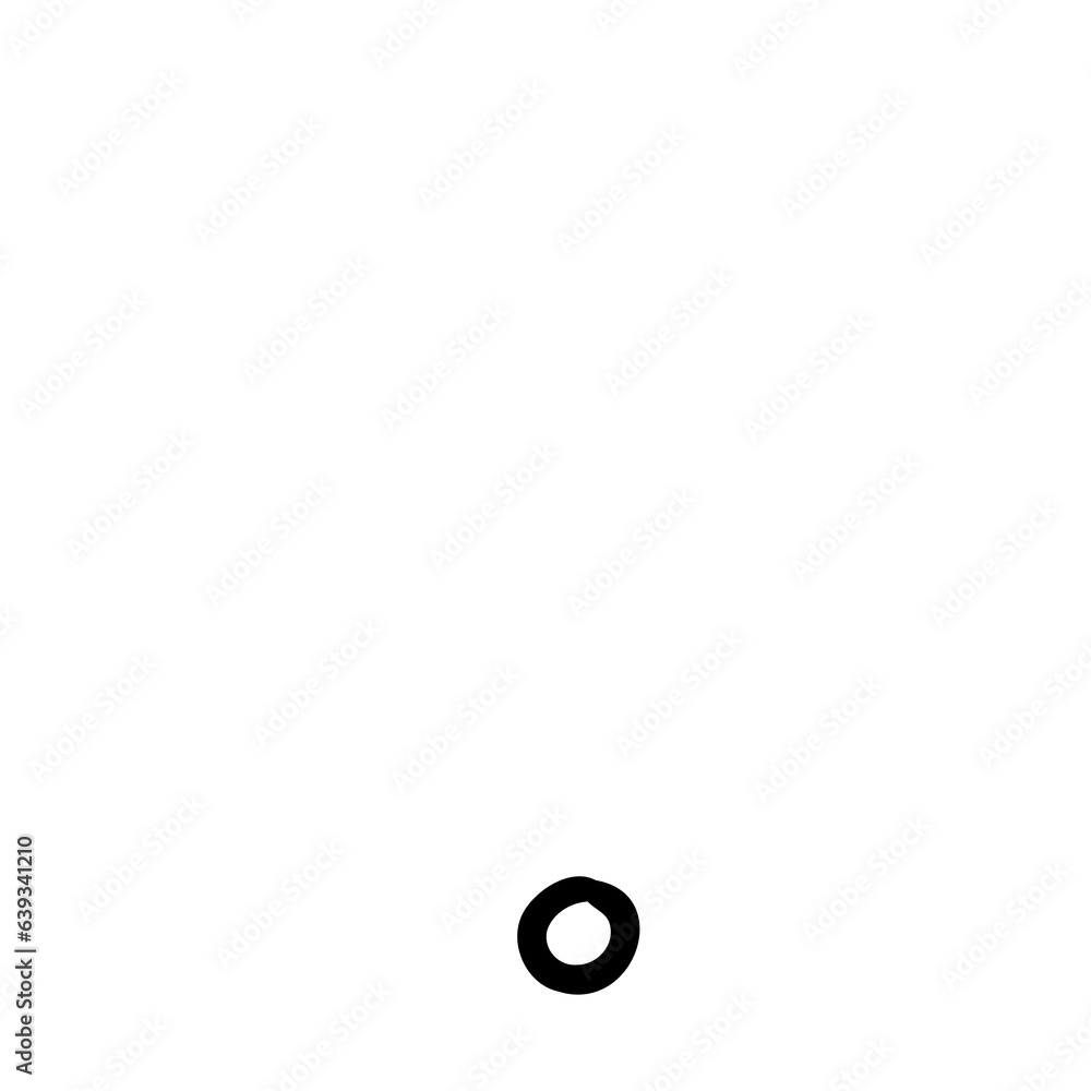 Symbol full stop outline font in outline bubble style isolated on white ...