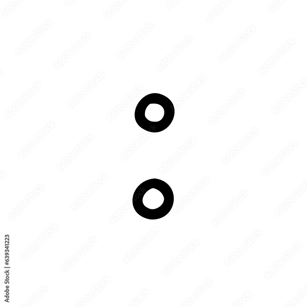 Symbol colon outline font in outline bubble style isolated on white ...