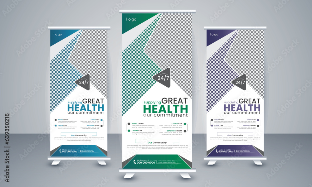 Medical Roll Up Template, Vertical Health Care x banner Design ...