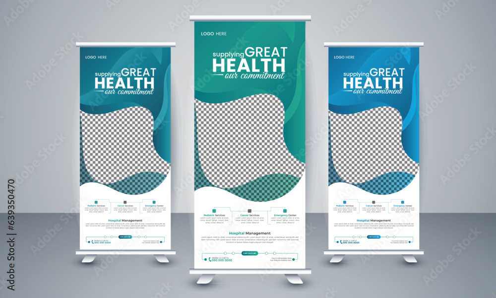 Medical Roll Up Template, Vertical Health Care x banner Design ...