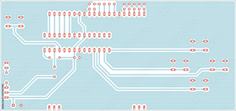 Vector drawing of the printed circuit board of an electronic device ...