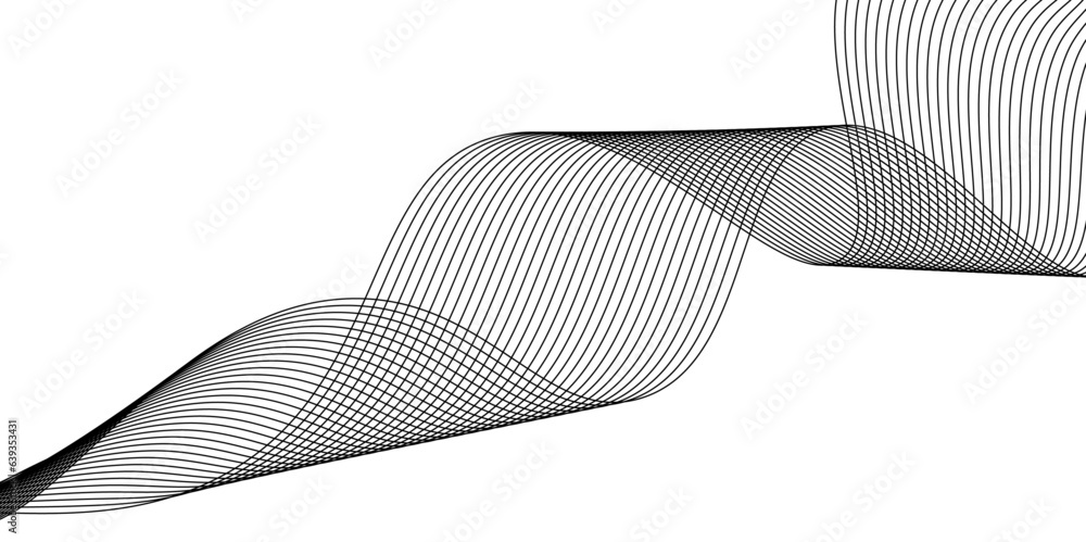 Abstract White and black wavy lines and geometric design and modern ...