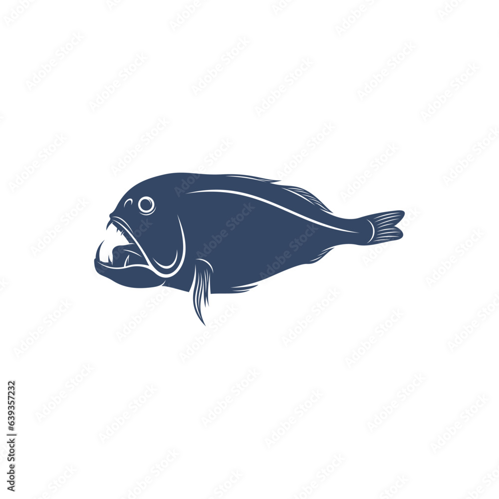 Deep sea fish vector illustration design. Deep Sea fish logo design ...