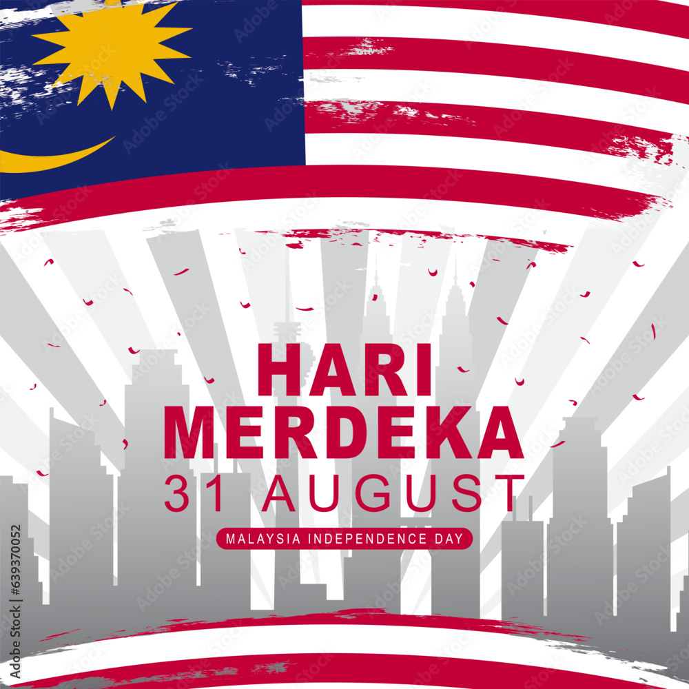 Hari Merdeka greeting poster design, which means Malaysia's ...
