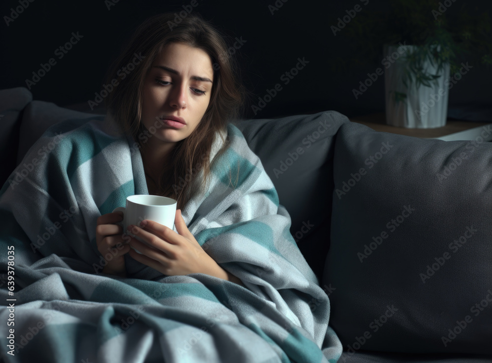 The ill person feels sick, has a cold, a virus. fever, runny nose, sore ...