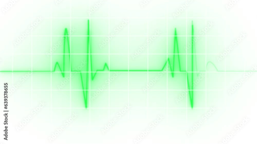 Neon heartbeat on white isolated background. 4k seamless loop animation ...