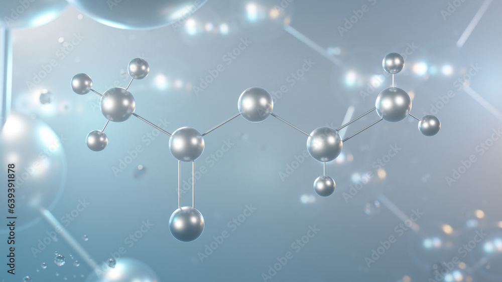 vinyl acetate molecular structure, 3d model molecule, polymers ...