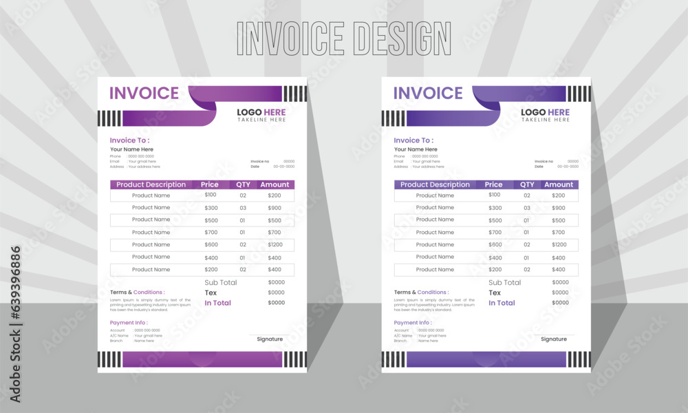 Vetor de A4-size, simple and minimal billing for corporate invoices ...