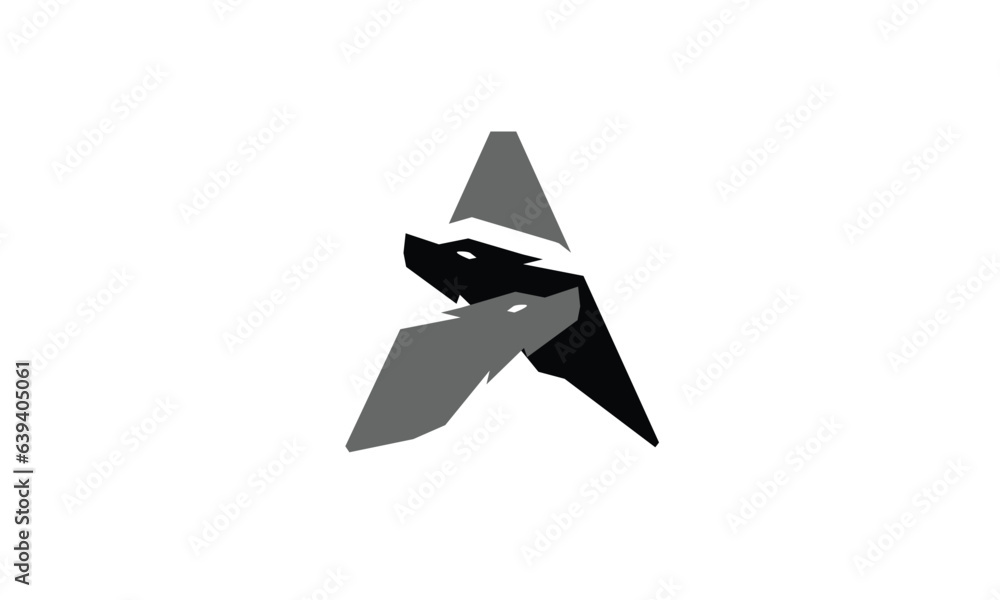 Wolf vector logo forming the letter a Stock Vector | Adobe Stock
