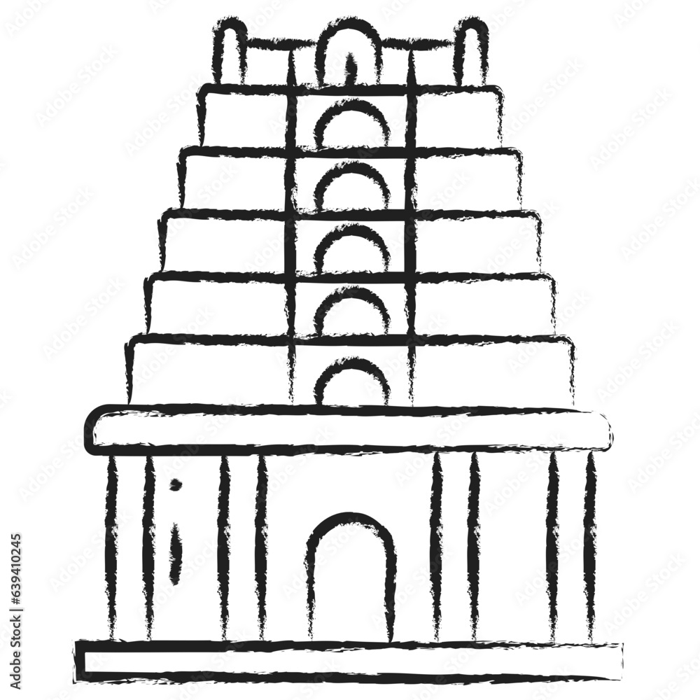 Hand drawn Indian Temple icon Stock Vector | Adobe Stock