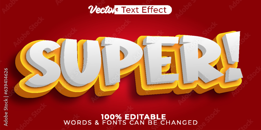 Super Vector Text Effect Editable Alphabet Red Cartoon Comic เวกเตอร์ ...