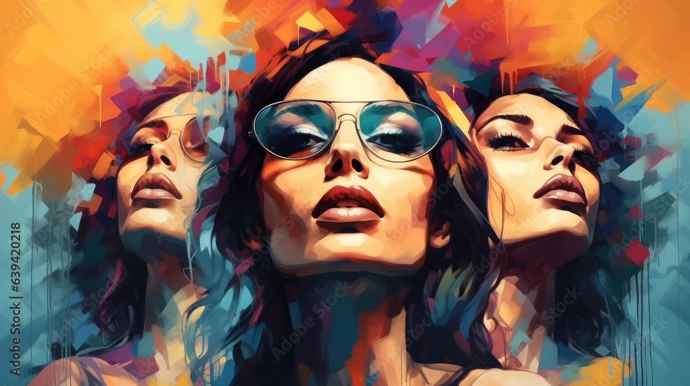 woman oil painting, Art illustration, background depicting the pride ...