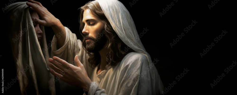 Miraculous Restoration: Christian Artwork of Jesus Christ Healing a ...