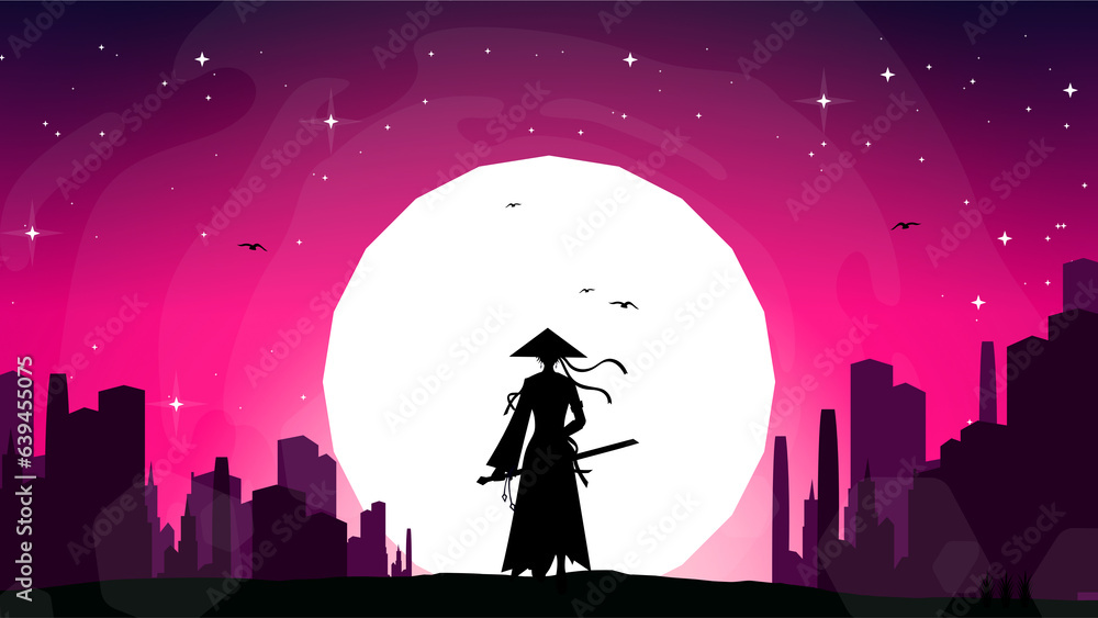 samurai background. Japanese samurai with torii gate background ...