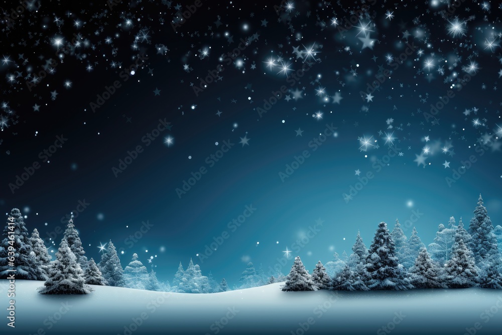 A peaceful Christmas night sky background image showcasing stars shimmering above snow-covered ...