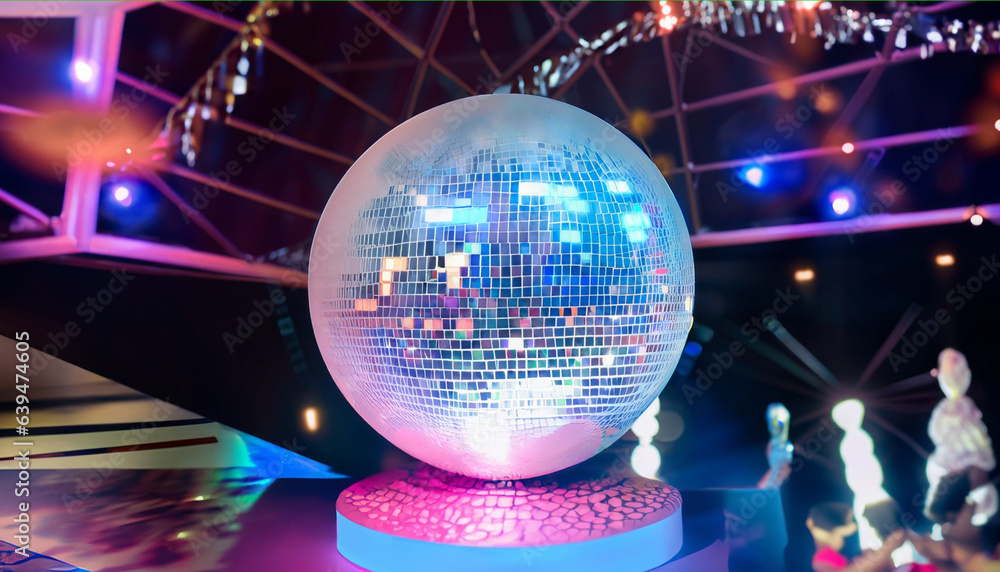 disco ball and lights, disco party environment, interacting with the ...