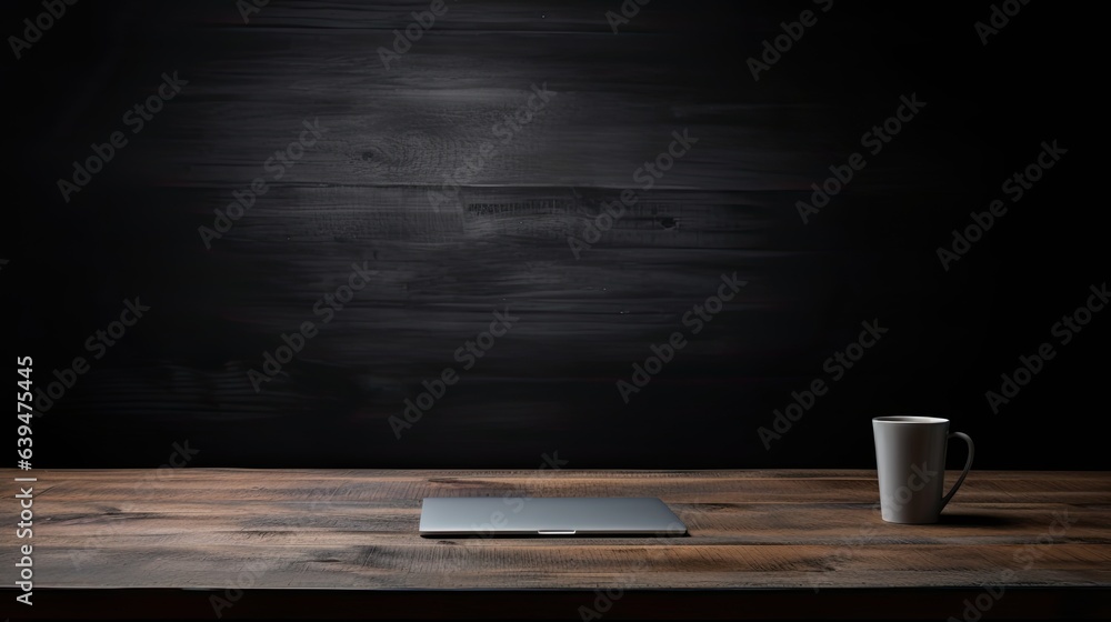 empty table with blur background of computer, Advertisement, Print ...