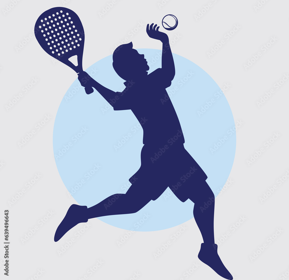 Male Tennis padel Player Icon Illustration. Paddle Sport Vector Graphic ...