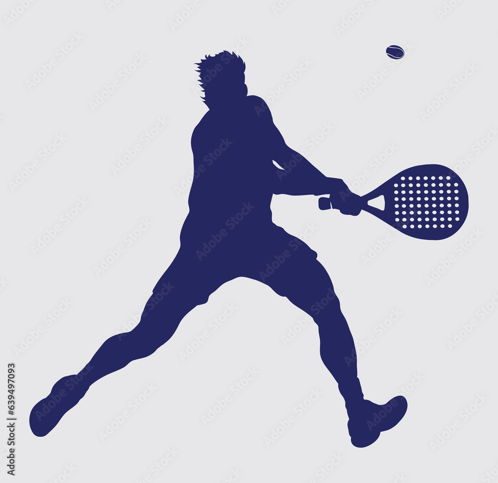 Male Tennis padel Player Icon Illustration. Paddle Sport Vector Graphic ...