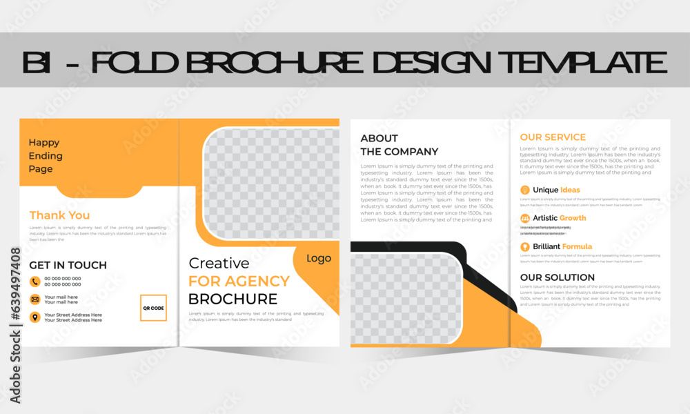 Company bi fold business brochure cover page annual report book cover ...