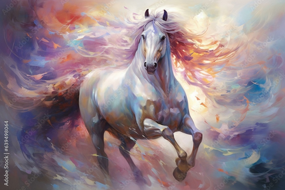 Artistic background depicting a magical horse with a mix of mare and ...