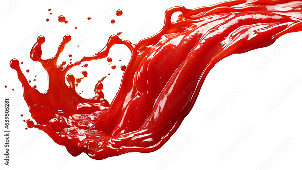 Red wave. Red sauce is flowing. Wave and splash of ketchup/tomato juice ...