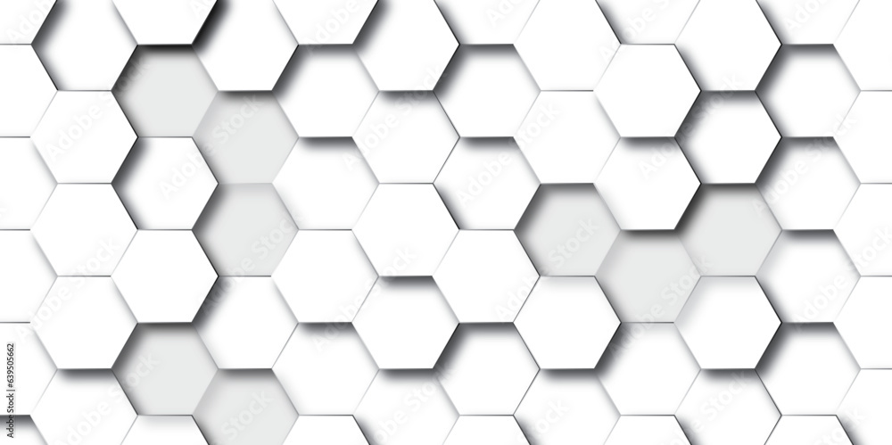 Vecteur Stock honeycomb mosaic white background. Realistic geometric ...