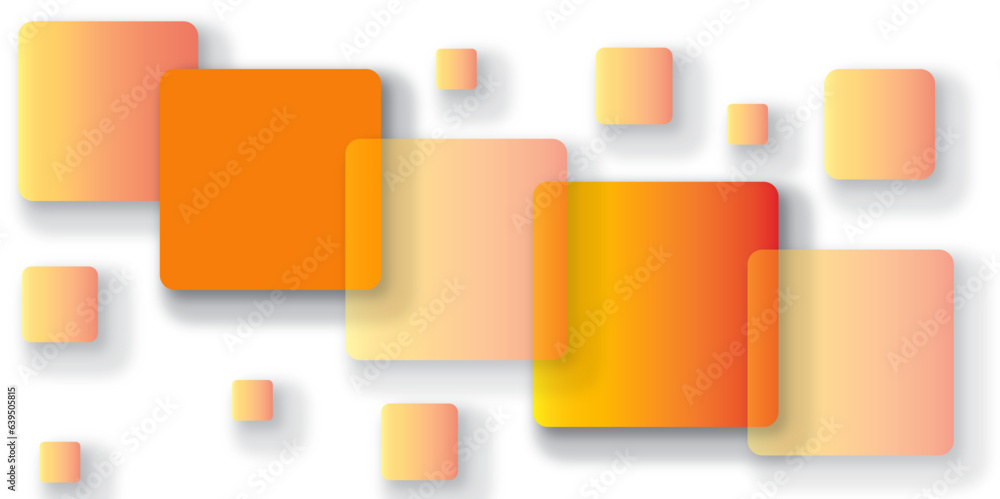 Abstract colorful geometric square border pattern on white background. round corner square frame ...