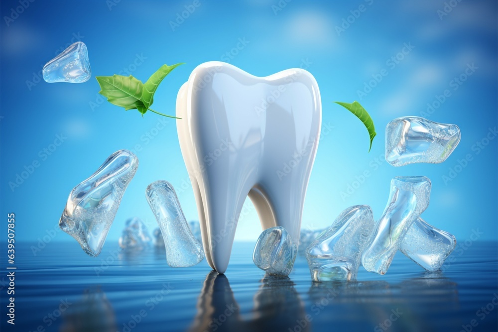 Ice cold freshness, Toothpaste ad featuring giant tooth, mint, and ice ...