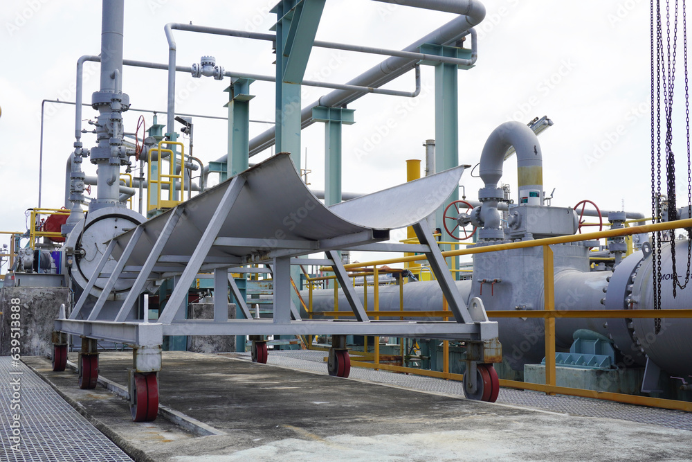 Pig launcher and receiver unit in oil and gas separation plant Stock ...