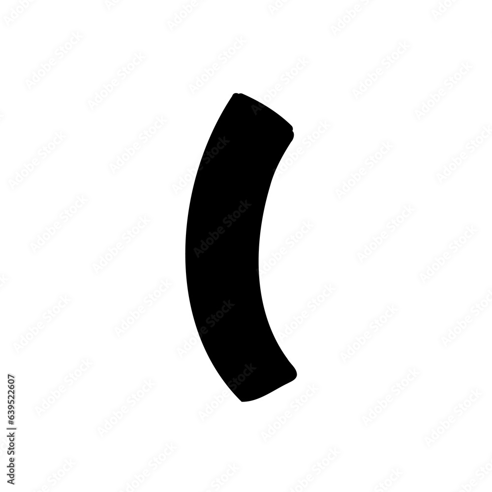 Symbol open left parentheses black font in childlike style isolated on ...