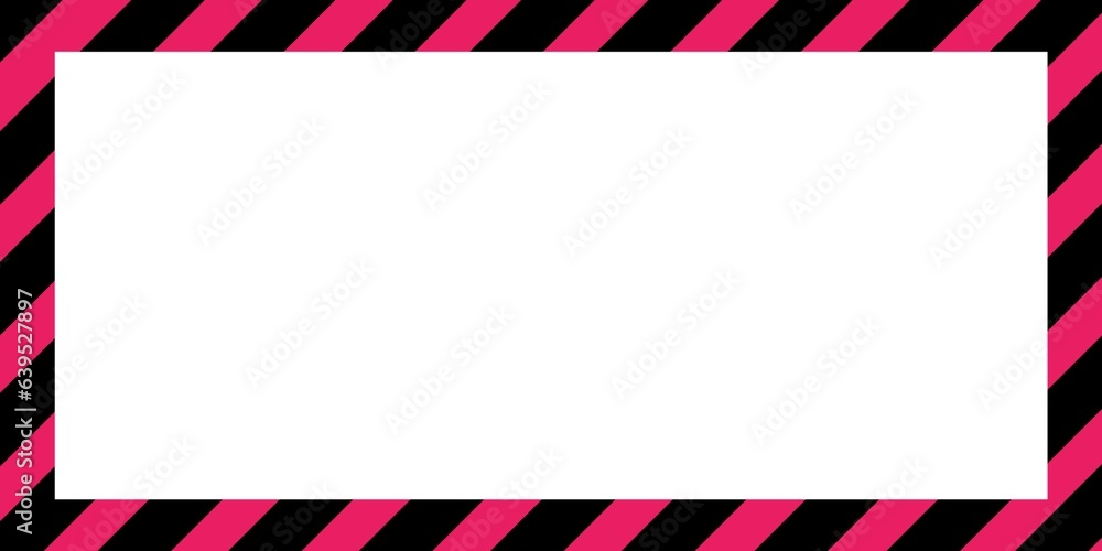 Warning striped rectangular background, pink and black stripes on the ...