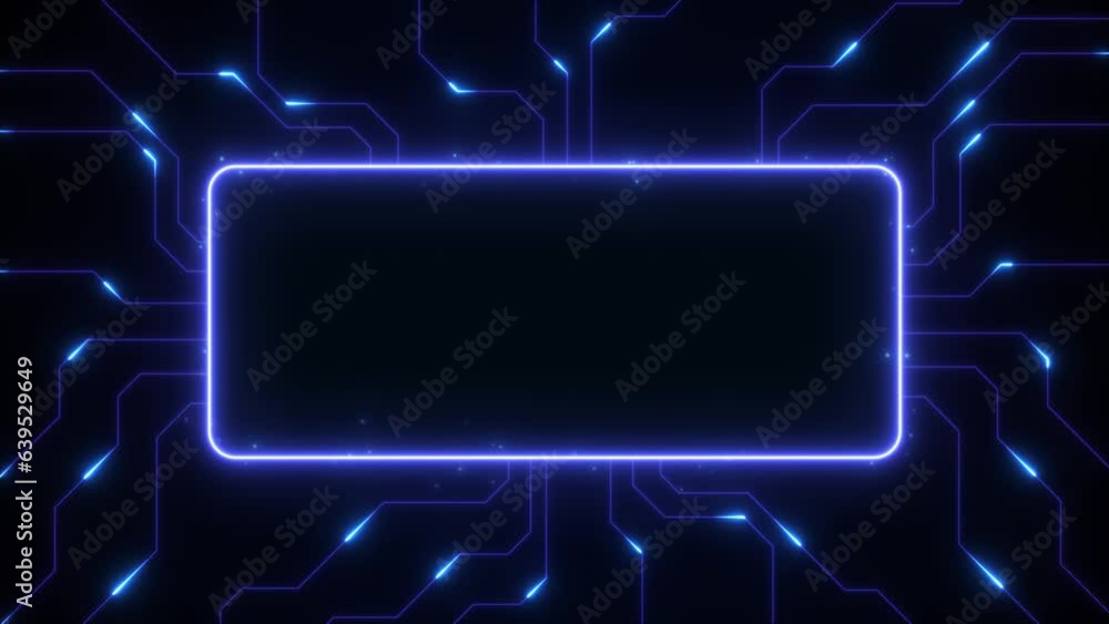 Digital Data moving on Circuit Board and CPU loop backgrounds. Computer Processing and ...