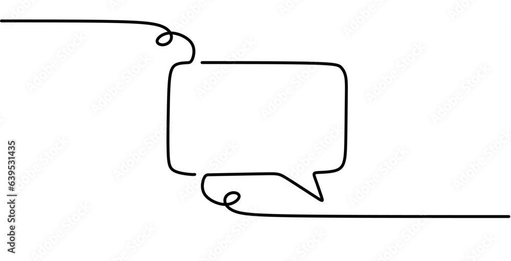 Continuous line drawing. Speech bubbles isolated on white background ...