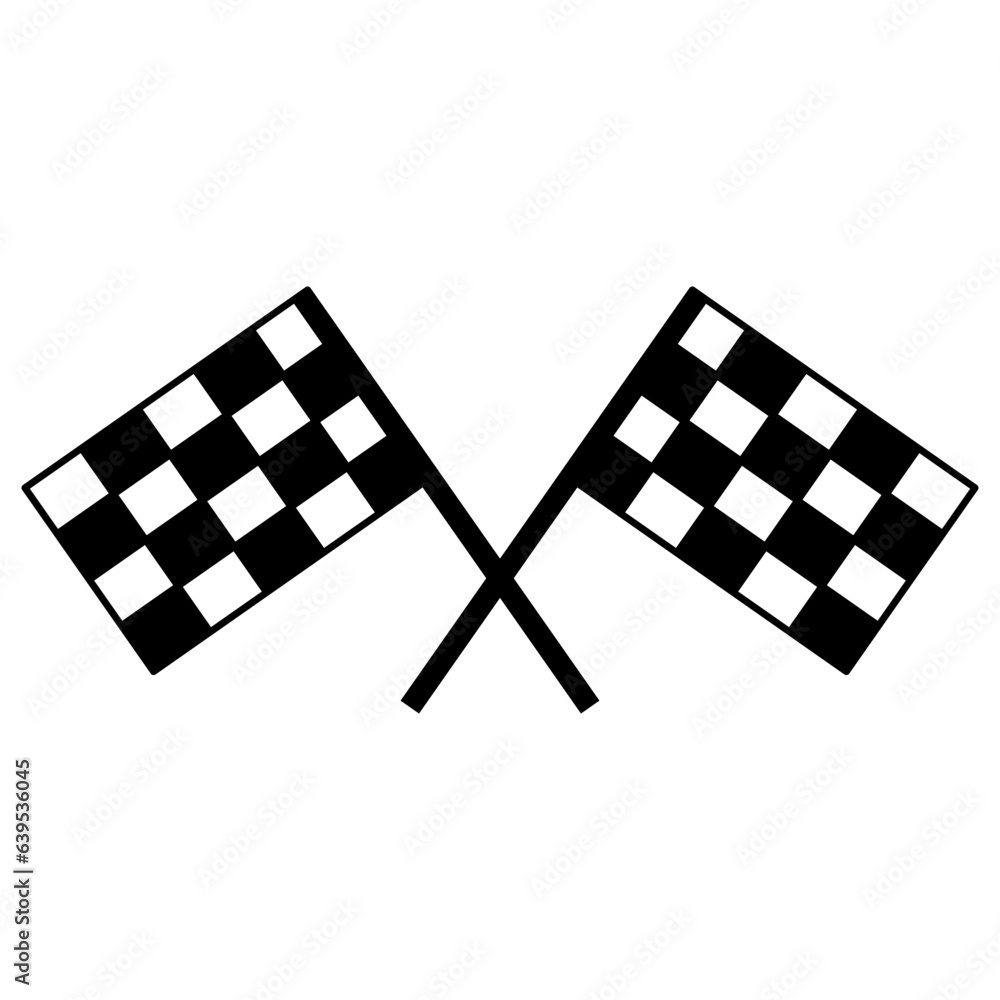 Black and white checkered racing flag. Black and White line art style ...