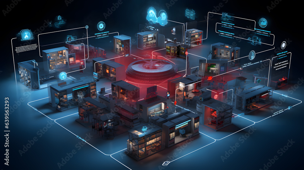 A visual representation of a network's defense architecture showcases ...