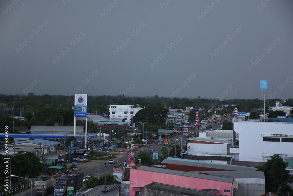 Khon Kaen, Thailand, 27 Jul 2023, top view of Nong Song Hong district ...