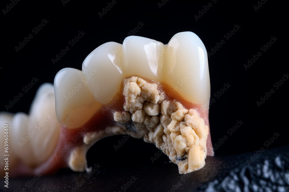 Dental office with mock-up of the teeth for a visual overview on black ...