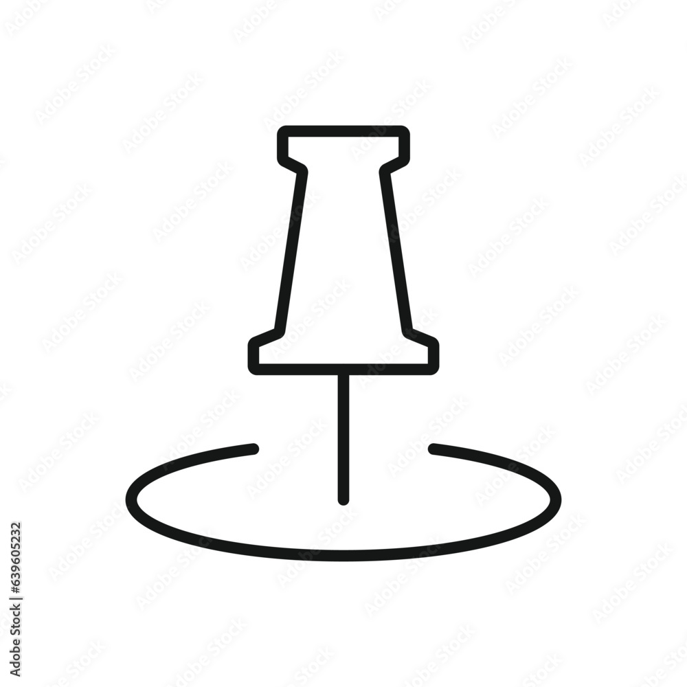 Editable Icon of Pushpin, Vector illustration isolated on white ...