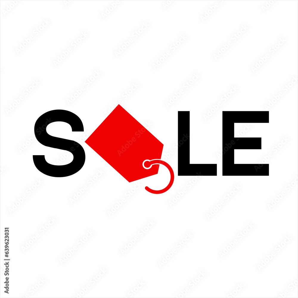 "Sale" word design with price tag symbol on letter A. Stock Vector ...