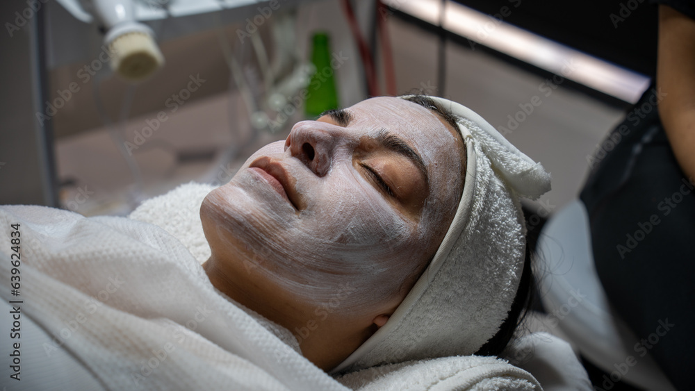 skin care. The woman has my skin pressure and mask made to get rid of ...