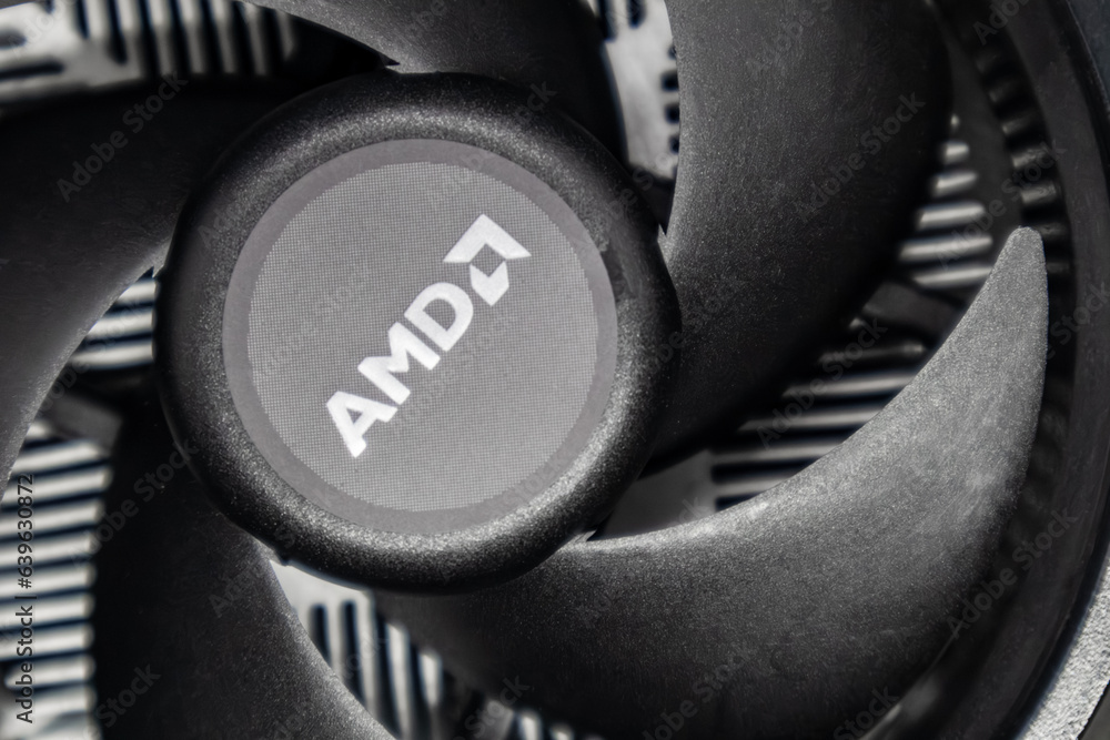Kyiv, Ukraine - January 05, 2022: AMD cooling radiator for desktop PC ...